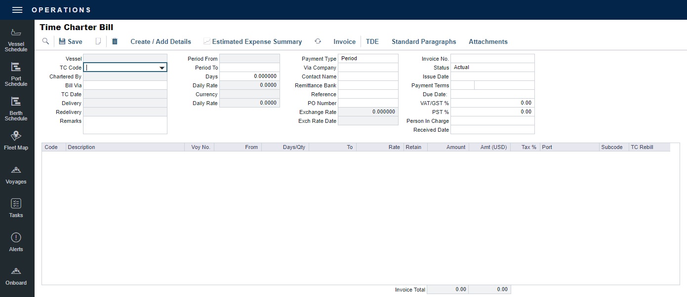 IMOS - Time Charter Bill